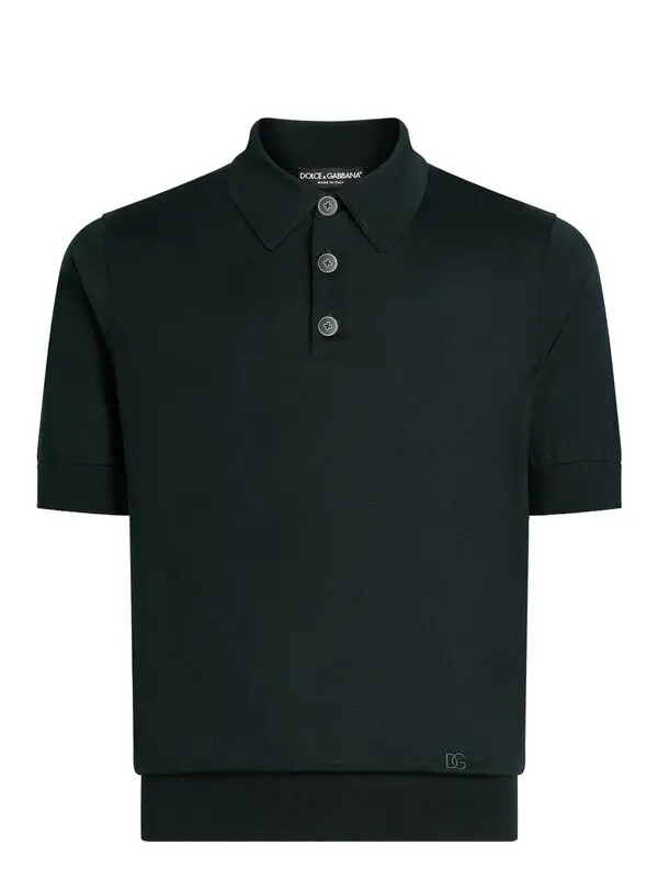 Dolce & Gabbana Silk Polo Shirt - Green