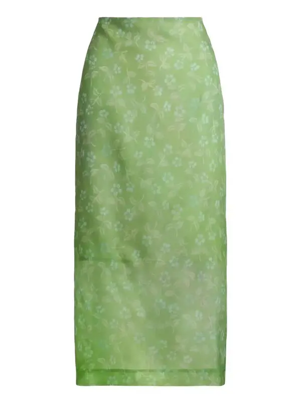 Polo Ralph Lauren Printed Silk Midi Skirt - Green