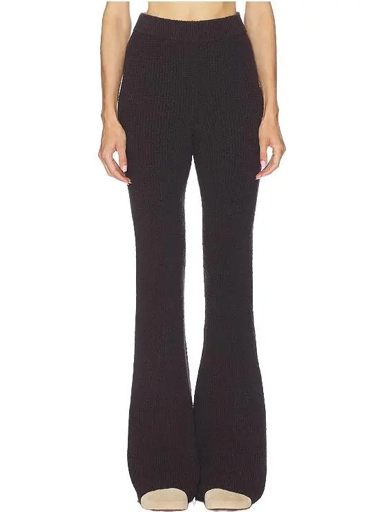 CAMILA COELHO Nika Rib Pant - Chocolate Brown