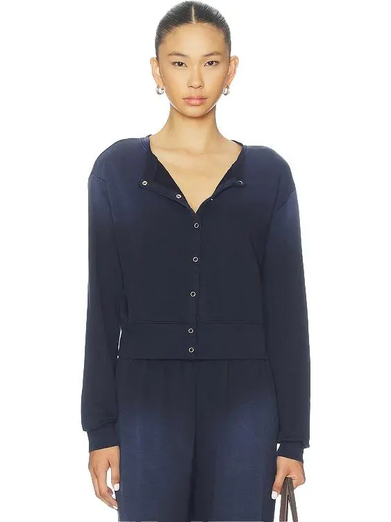 Michael Lauren Novak Snap Front Cardigan - Bleached Navy