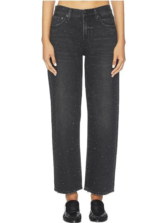 PISTOLA Lexi Midrise Bowed Straight Jeans - Silver Screen