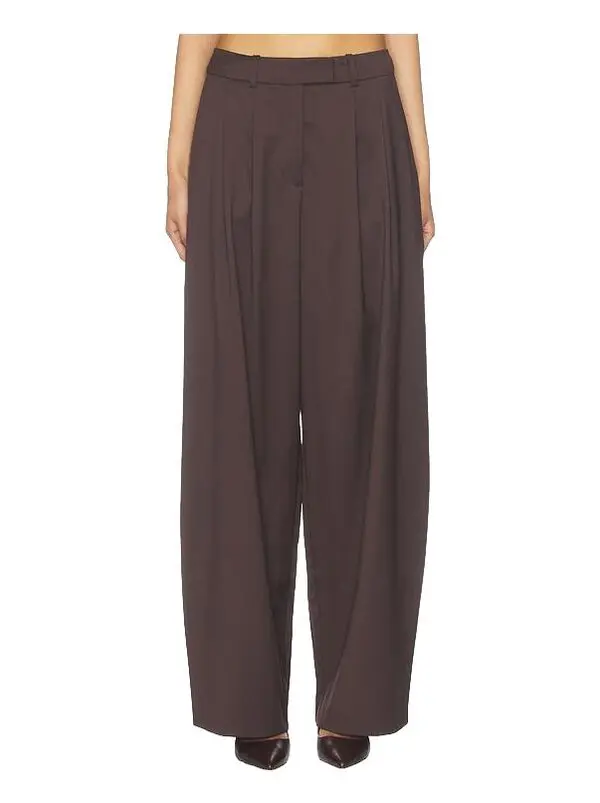 Remain Birger Christensen Cocoon Suiting Pleated Pants - Black Coffee