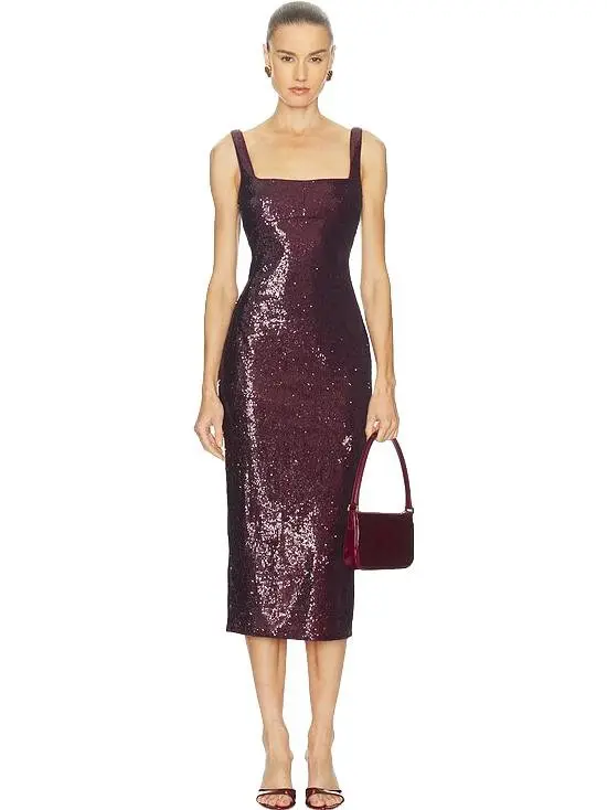 CAMILA COELHO Veda Midi Dress - Oxblood