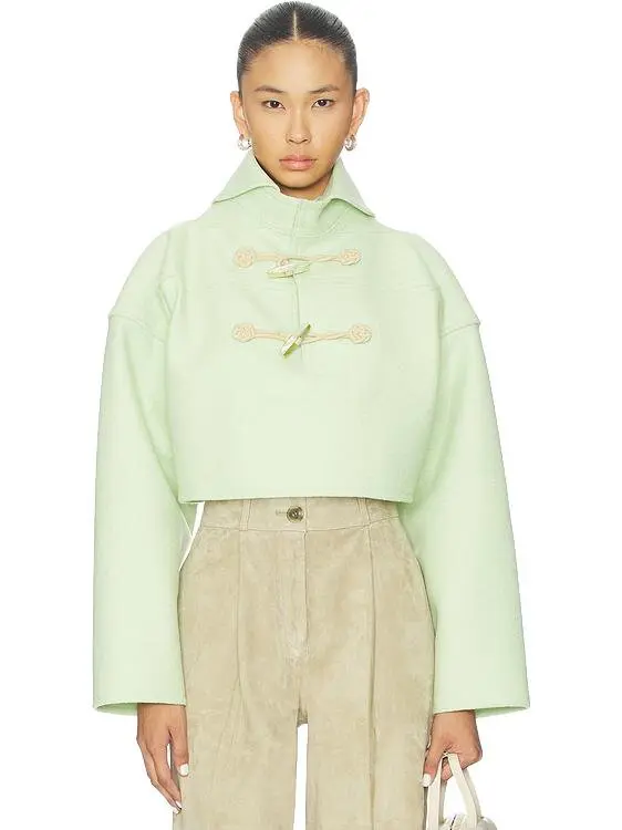 Kenzo Boxy Cropped Vareuse Jacket - Almond Green