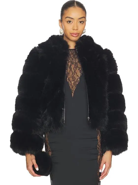 Adrienne Landau Icon Fur Jacket - Jet Black