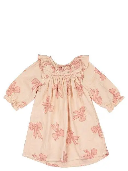 WILD WAWA Noelle Dress - Vintage Bows Dusty Pink
