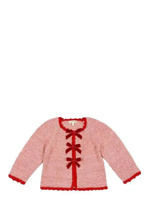 WILD WAWA Velvet Bow Sweater - Rosewood & Ruby