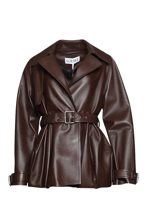 Loewe Balloon Leather Jacket - Brown