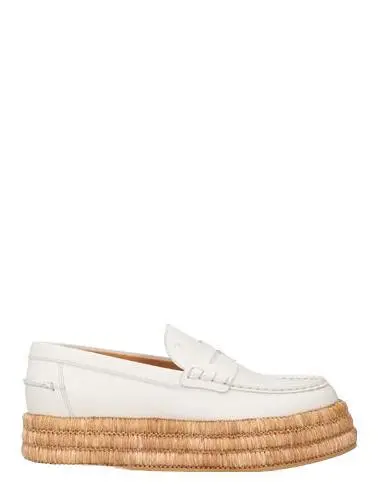 TOD'S Leather Penny Loafers - White