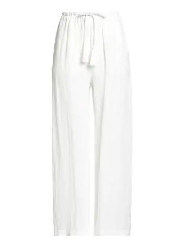 Alpha Studio Tapered Linen-viscose Pants - Off White
