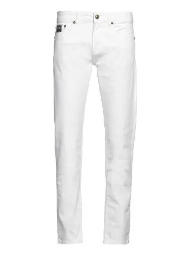 Versace Slim Fit Jeans With Logo - White