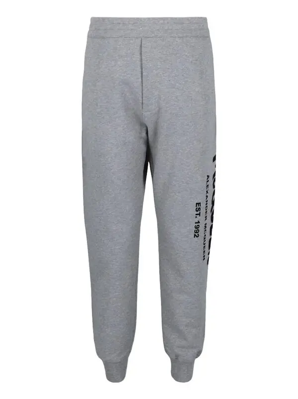 Alexander McQueen Graffiti Logo Sweatpants - Grey Black