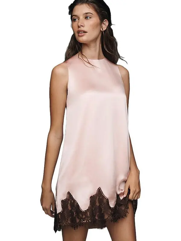 REFORMATION Jessalyn Sleeveless Silk Mini Dress - Blush Pink