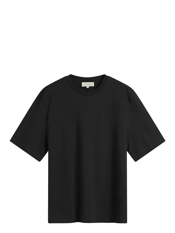 Studio Nicholson Lay Branded Boxy Fit T-shirt - Black