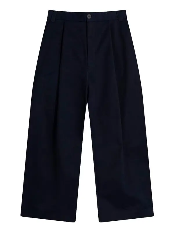Studio Nicholson Peached Cotton Pleat Volume Pant - Dark Navy