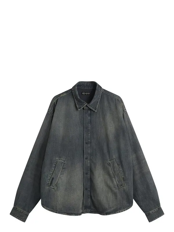 Balenciaga Dark Wash Denim Overshirt - Blue
