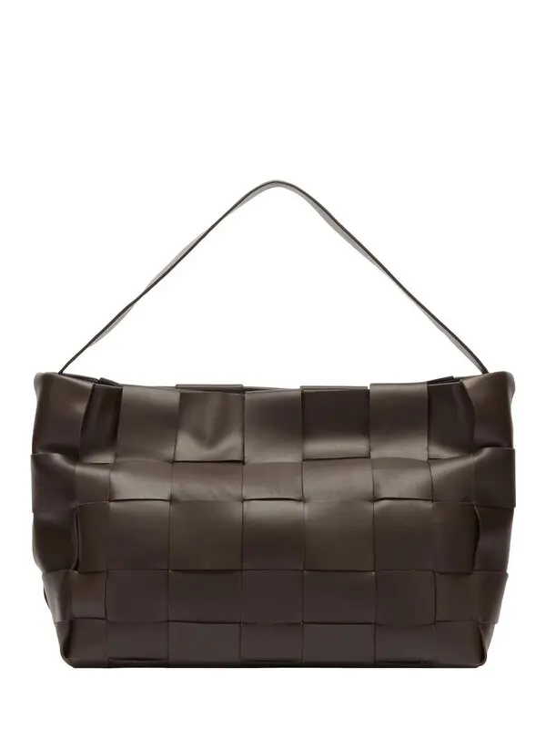 ST. AGNI Woven Large Tote - Chocolate