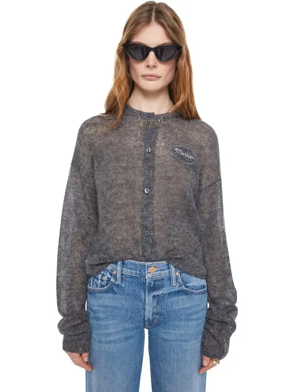 MOTHER The Crop Cardigan Shirt - Grey