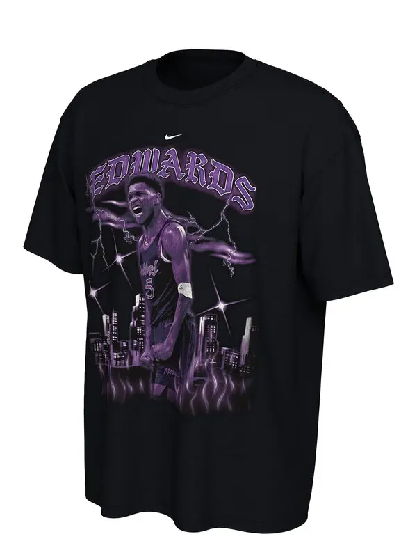 Nike Anthony Edwards Minnesota Timberwolves City Edition Nba T-shirt - Black