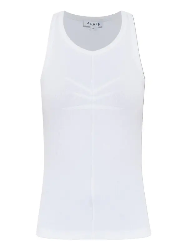 Alaïa Ribbed Sleeveless Top - White