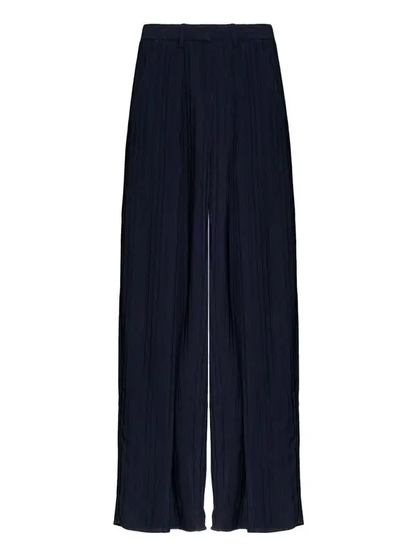 Victoria Beckham Pleated Pinstriped Trousers - Navy Blue