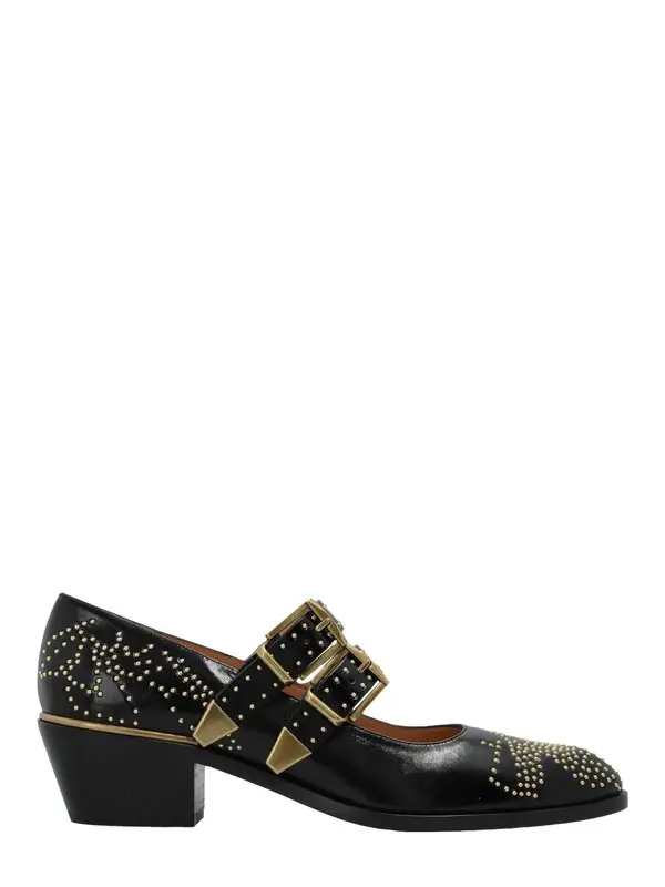 Chloé Susan Buckled Studded Pumps - Black