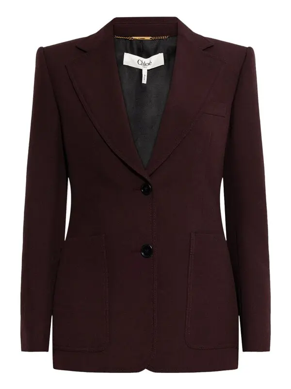 Chloé Blazer With Shoulder Pads - Burgundy