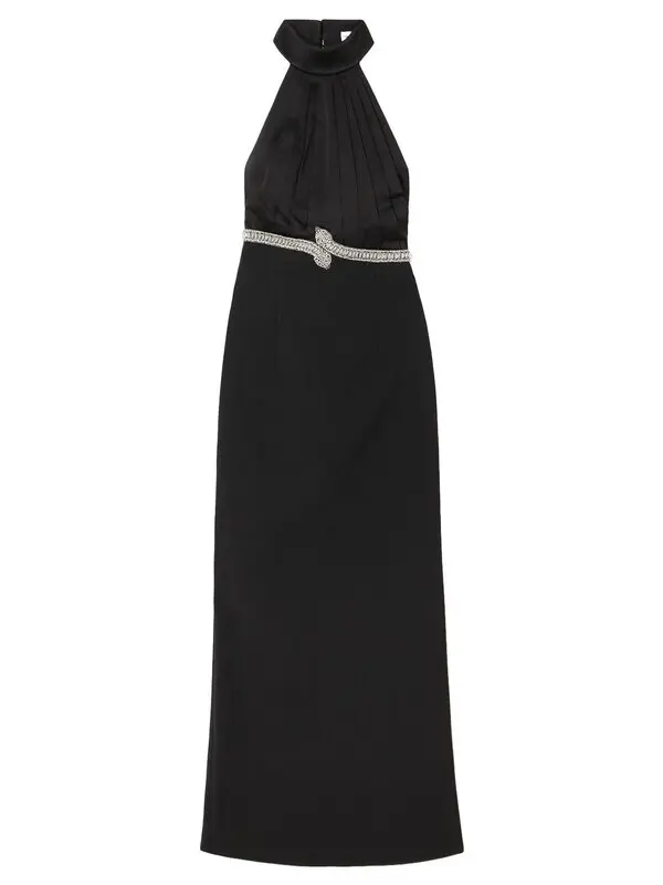 Rebecca Vallance Lilith Crystal-embellished Halterneck Gown - Black
