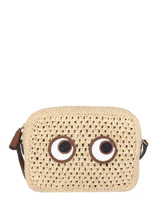 ANYA HINDMARCH Raffia Crossbody Bag - Cream