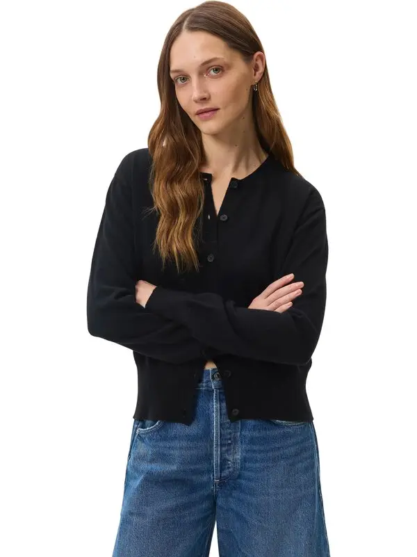 Johnstons Of Elgin Classic Cashmere Cardigan - Black