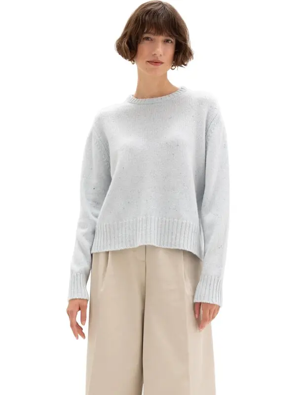 Johnstons Of Elgin Cropped Donega Cashmere Jumper - Blue