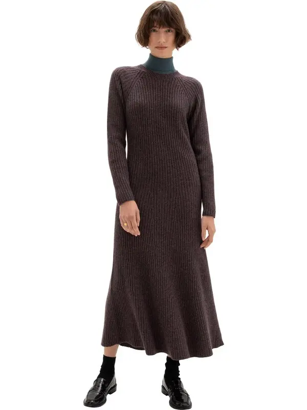 Johnstons Of Elgin Ribbed Cashmere Dress - Brown