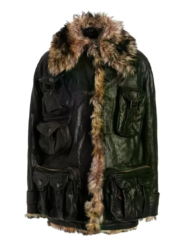 Dolce & Gabbana Fur-trimmed Pocket Coat - Black