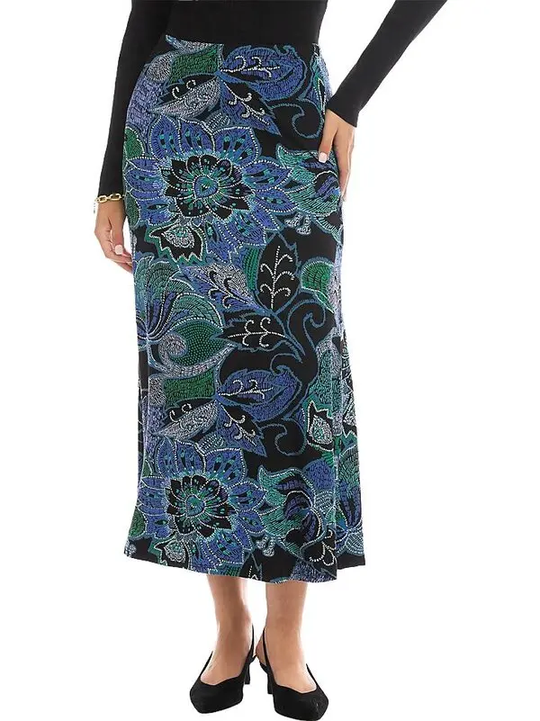 Karen Kane Side Slit Midi Skirt - Print