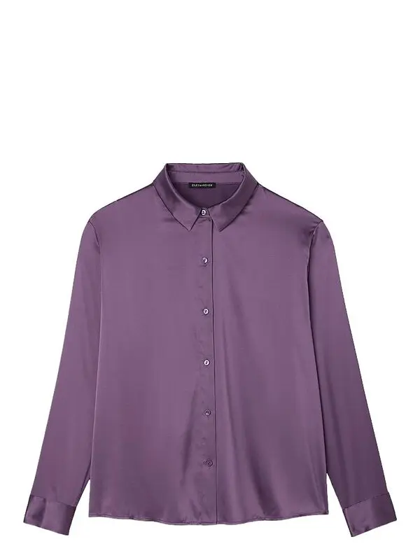 Eileen Fisher Classic Collar Easy Shirt - Grape