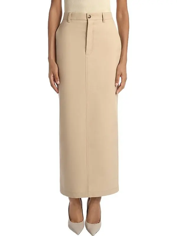 Wardrobe.NYC Drill Column Skirt - Stone