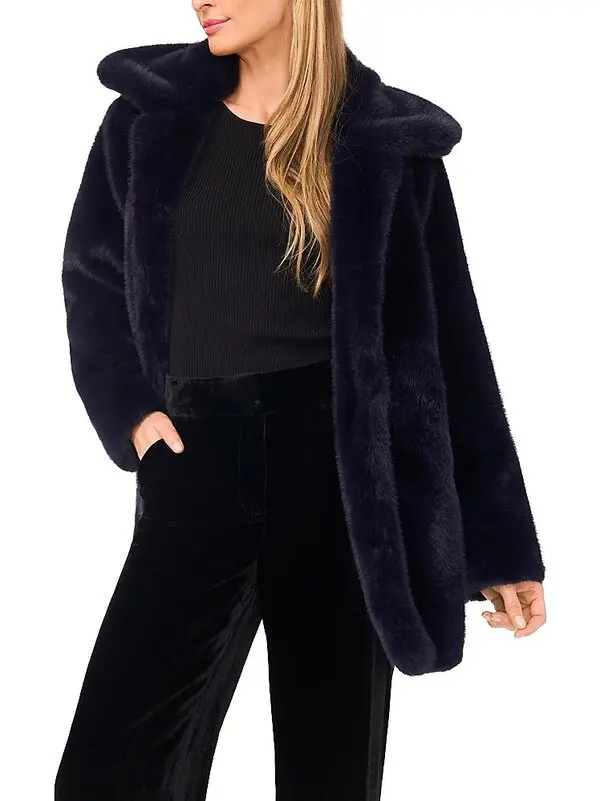 Ted Baker London Faux Fur Coat - Baritone Blue