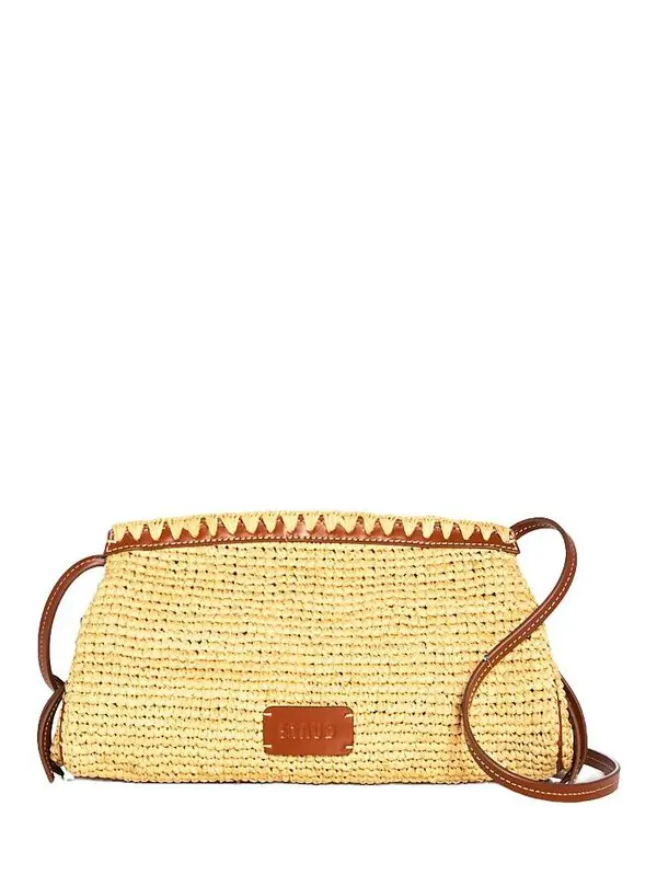 Staud Maude Raffia Convertible Clutch - Naturalta