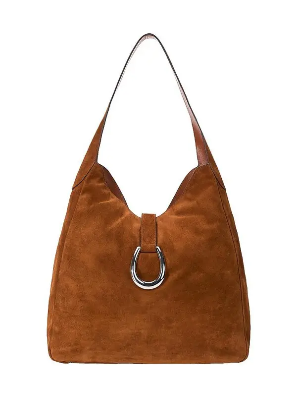 Staud Maya Suede Hobo Bag - Tabacco