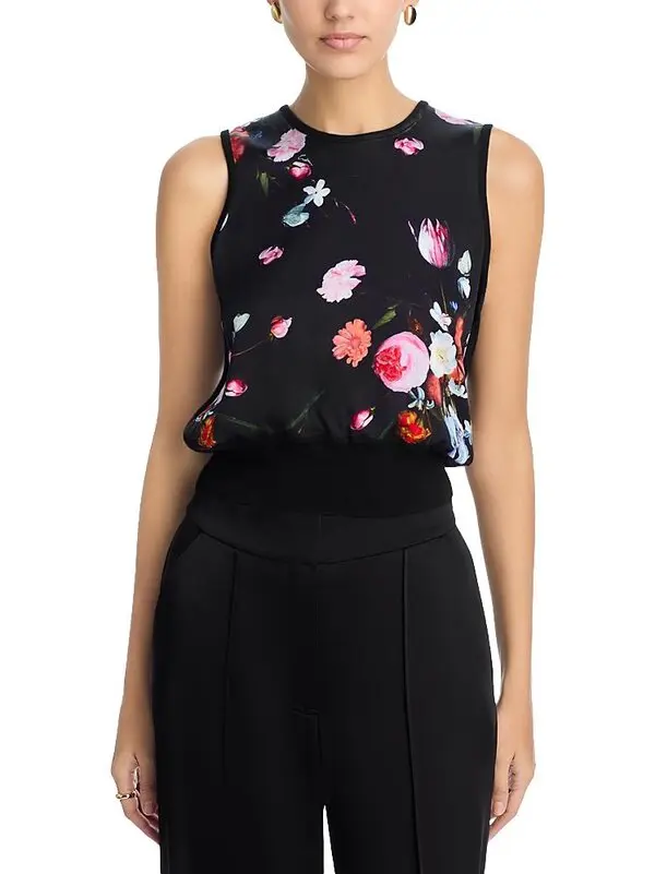 Erdem Sleeveless Printed Top - Dutch Blak