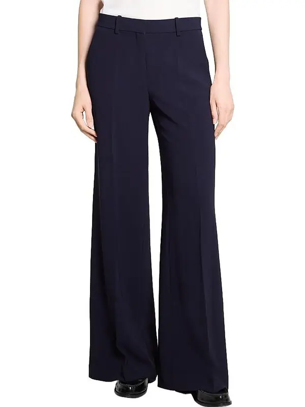 Theory Fluid Flare Trousers - Deep Navy
