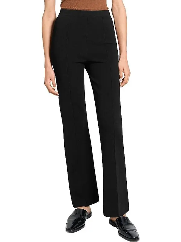Theory Kick Flare Compact Crepe Trousers - Black