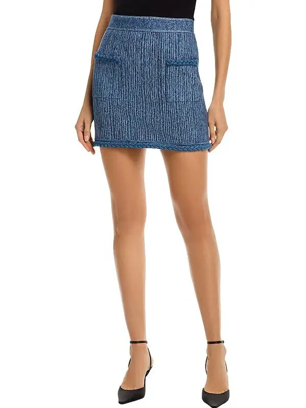 MILLY Soleil Pinstriped Skirt - Blue Multi