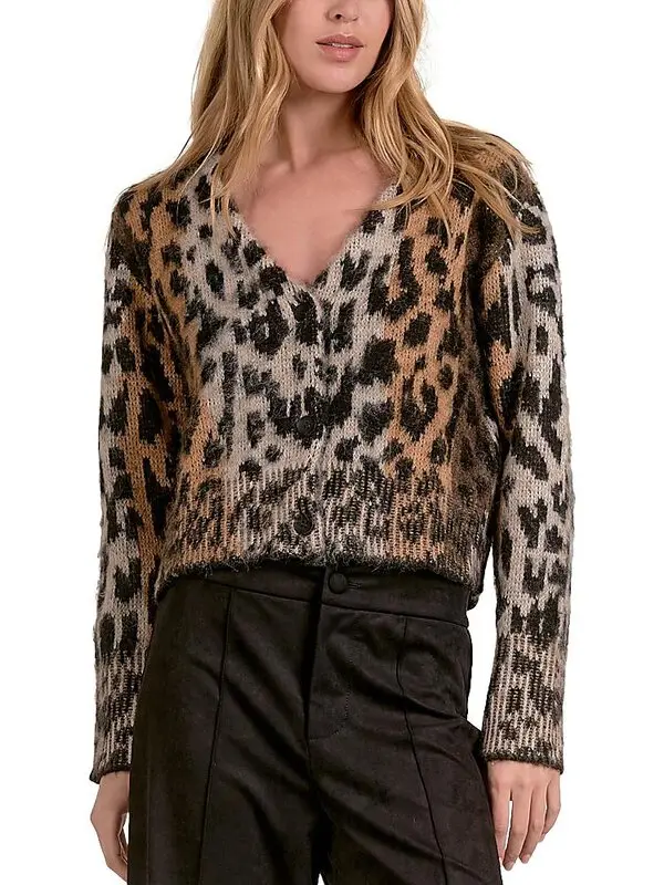 Elan Cardigan Sweater - Brown Cheetah