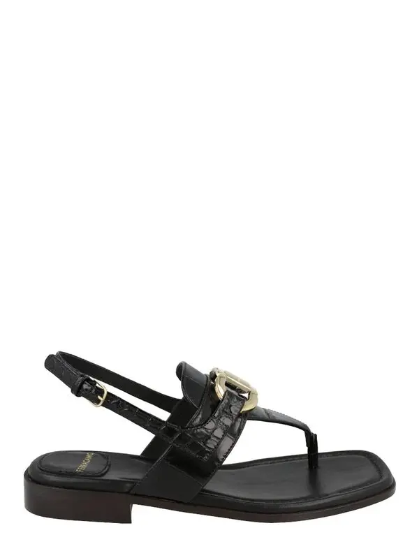 FERRAGAMO Lula Leather Sandals - Black