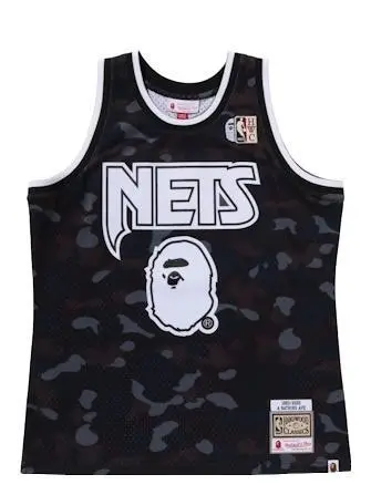 A BATHING APE X Mitchell & Ness Nba New Jersey Nets Swingman Jersey - Black