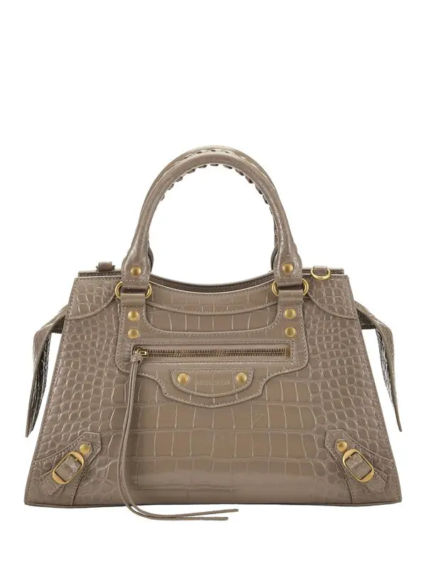 Balenciaga Embossed Neo Classic Shoulder Bag - Grey