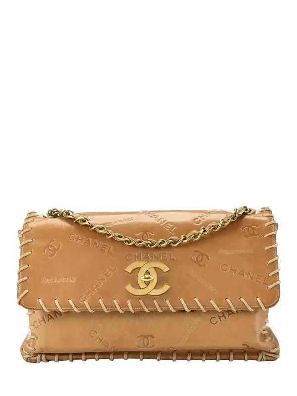Chanel Debossed Calfskin Half Flap - Brown