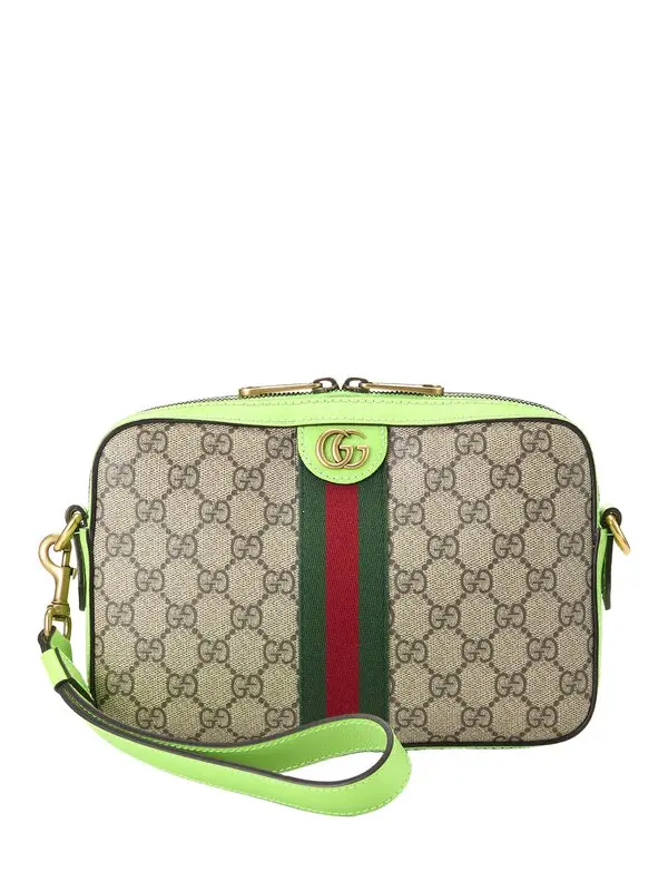 Gucci Gg Supreme Web Ophidia Crossbody - Green