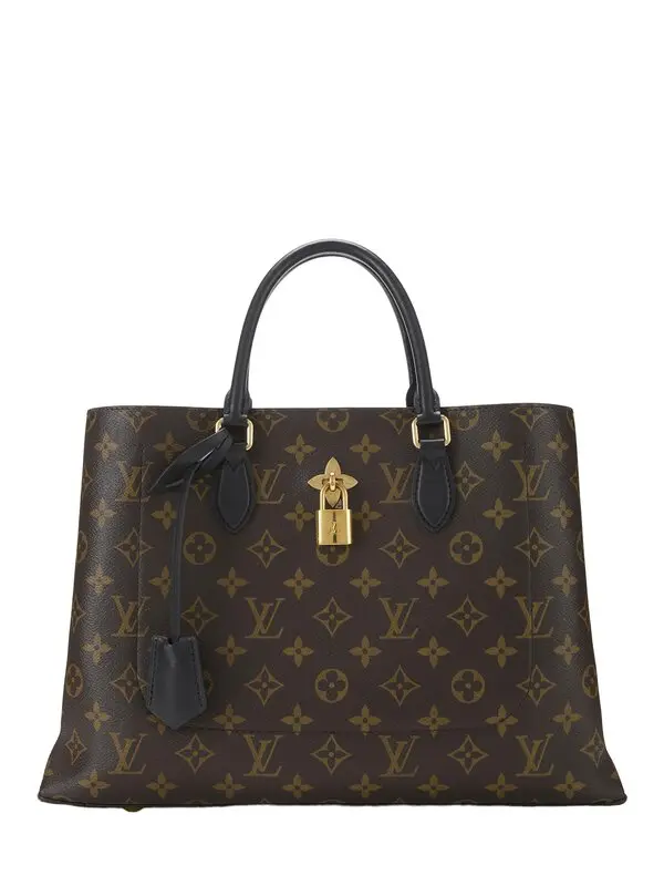 LOUIS VUITTON Monogram Canvas Flower Tote - Black